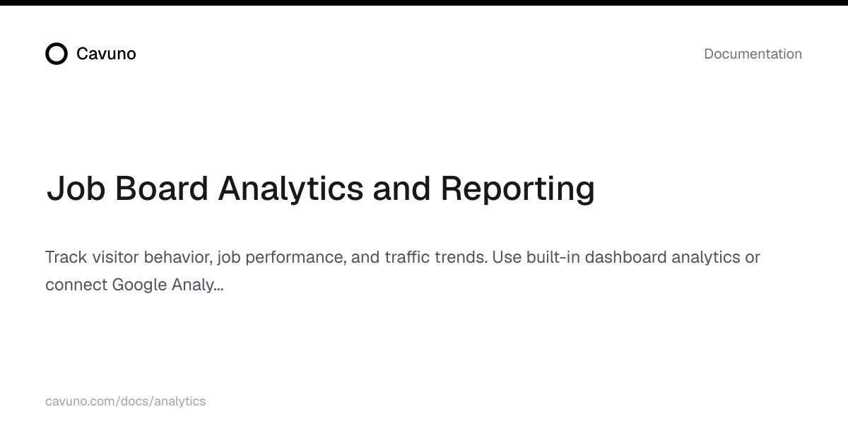 Job Board Analytics and Reporting | Cavuno